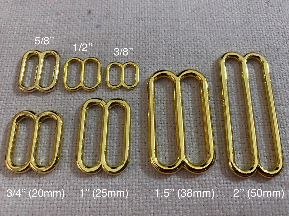 25x Metal Round Triglides Webbing Slides- Gold Color – EmilyCraft