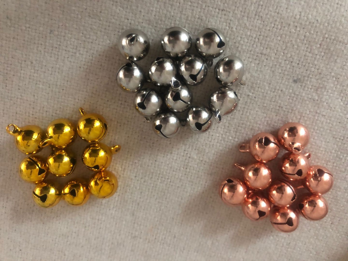 25/100x Brass Jingle Bells for Cat Collar- Silver, Rose Gold, Gold, Br ...